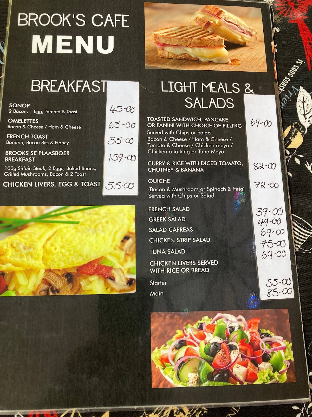 Carta de Brooks Café, Pretoria