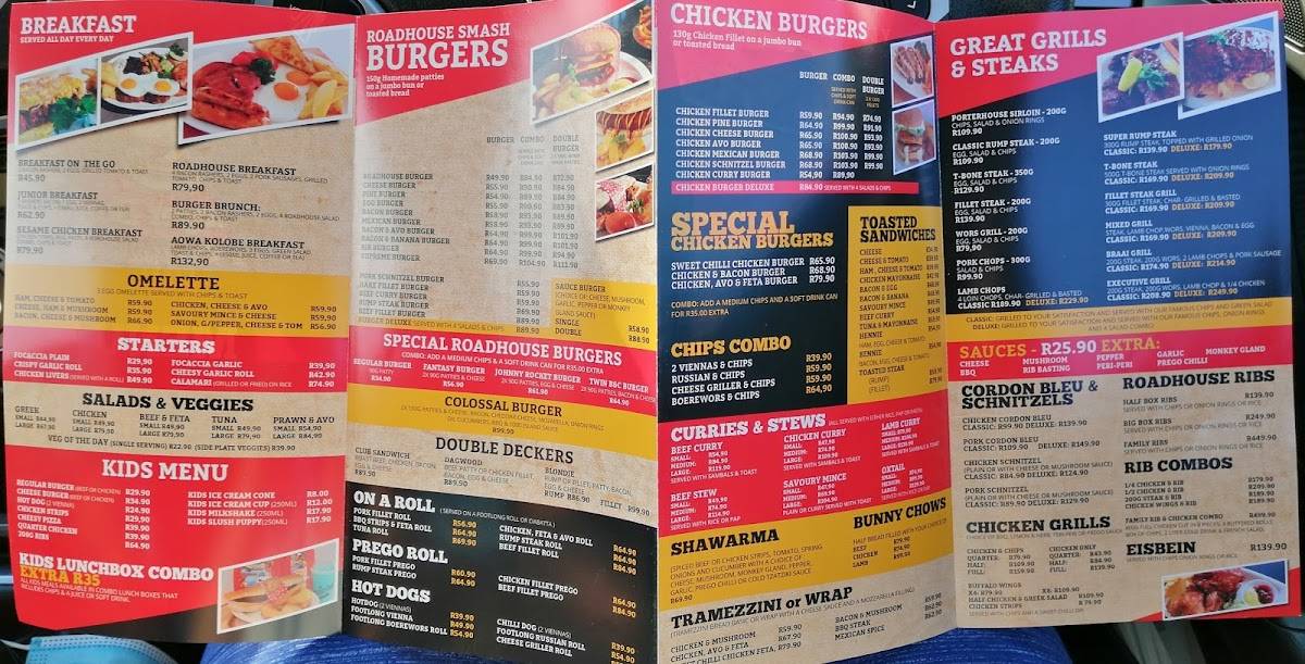 Menu at Burger Box Roadhouse Centurion restaurant, Centurion