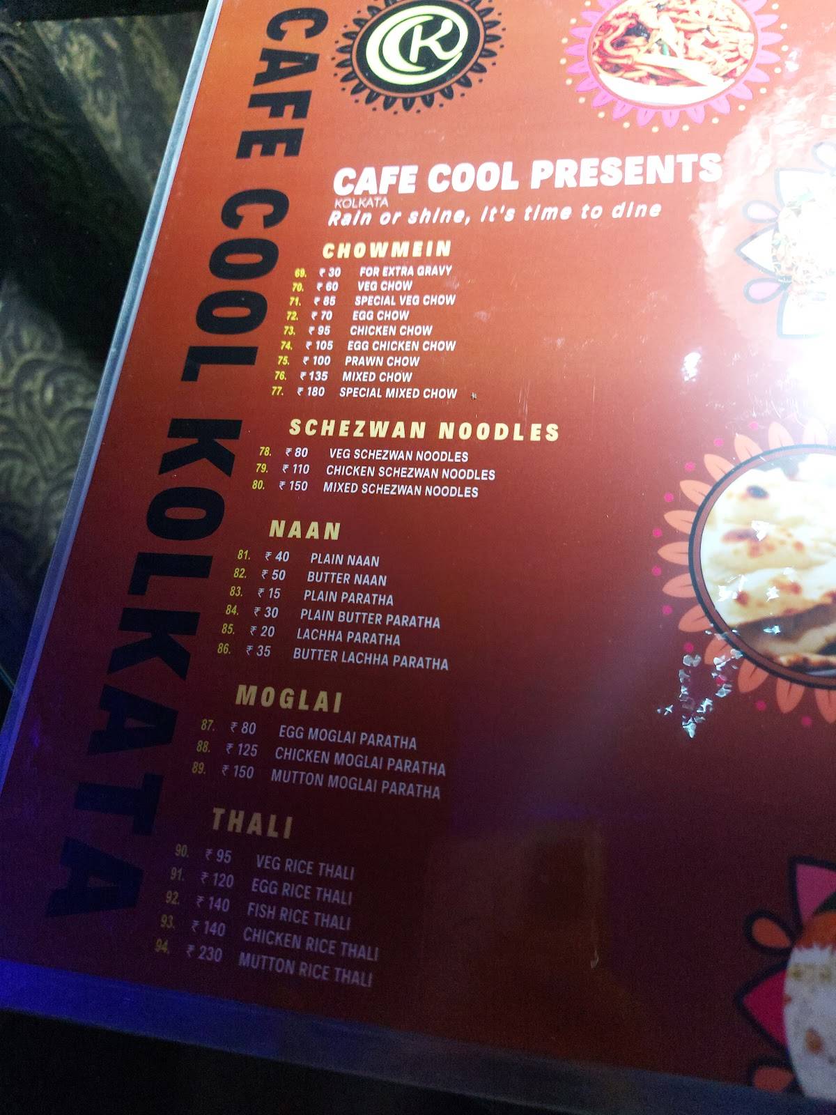 Menu at Cafe Cool Kolkata (CCK), Kolkata, Eastern Metropolitan Bypass