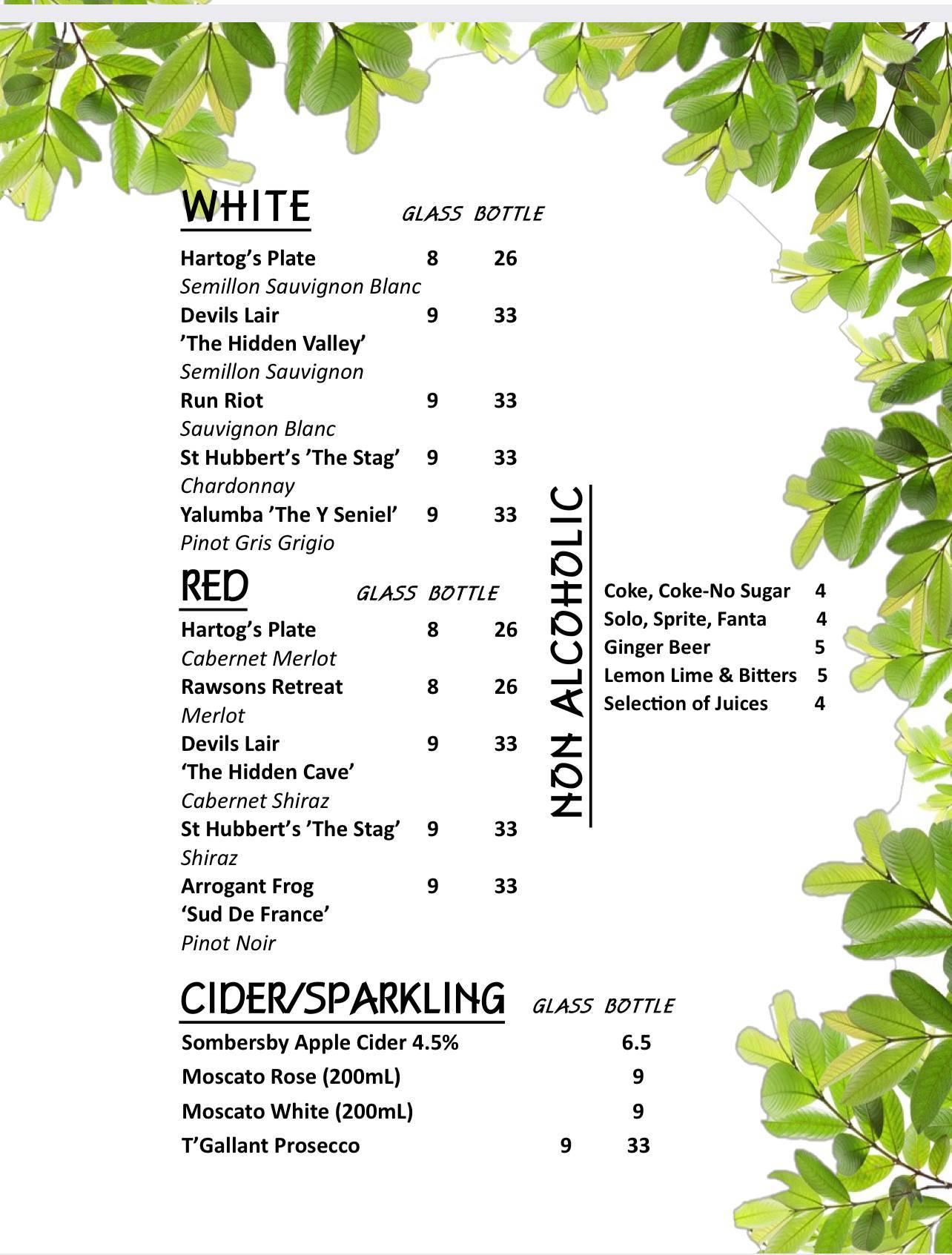 Menu at Cafe Relish, Doubleview, 193C Scarborough Beach Rd