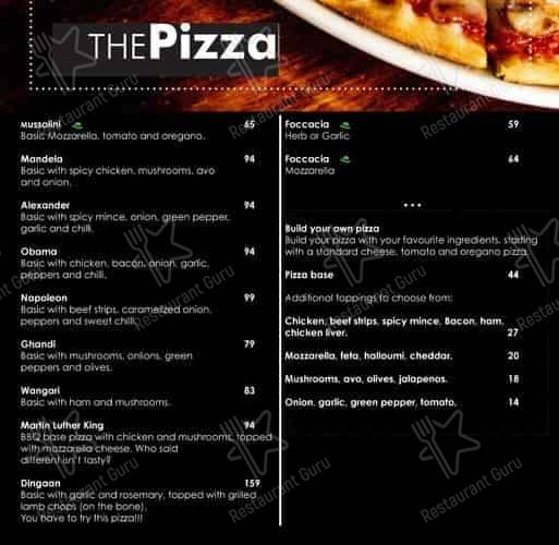 Menu at CAPPELLO NEWTOWN restaurant, Johannesburg, Newtown Junction
