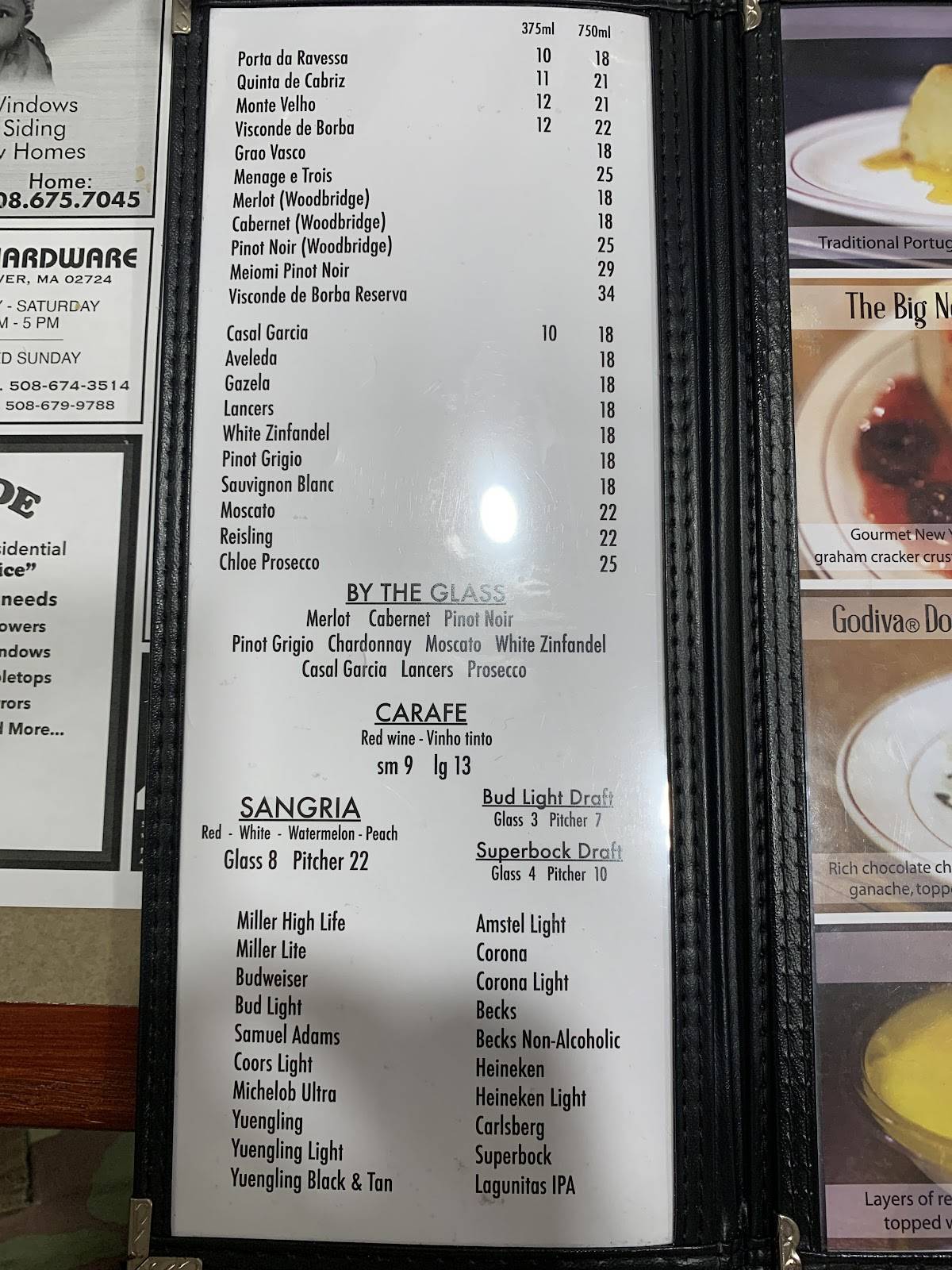 Menu at Caravela Restaurant, Fall River
