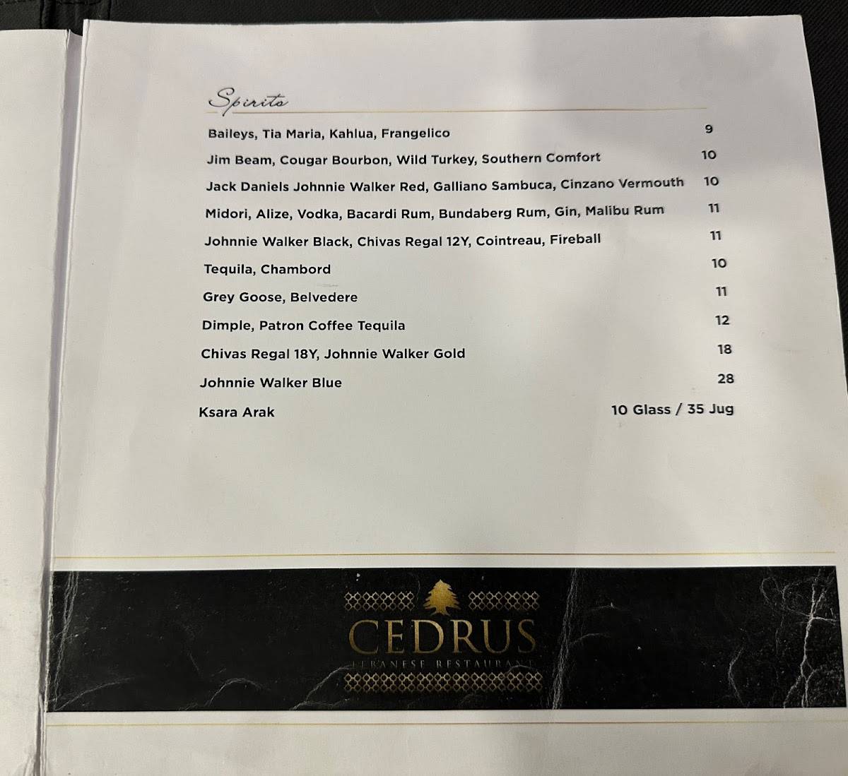 Menu at Maestria Restaurant by Cedrus, Ryde