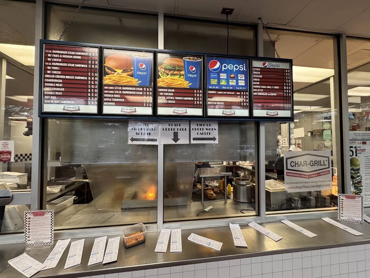 Menu at Char-Grill restaurant, Raleigh, Strickland Rd