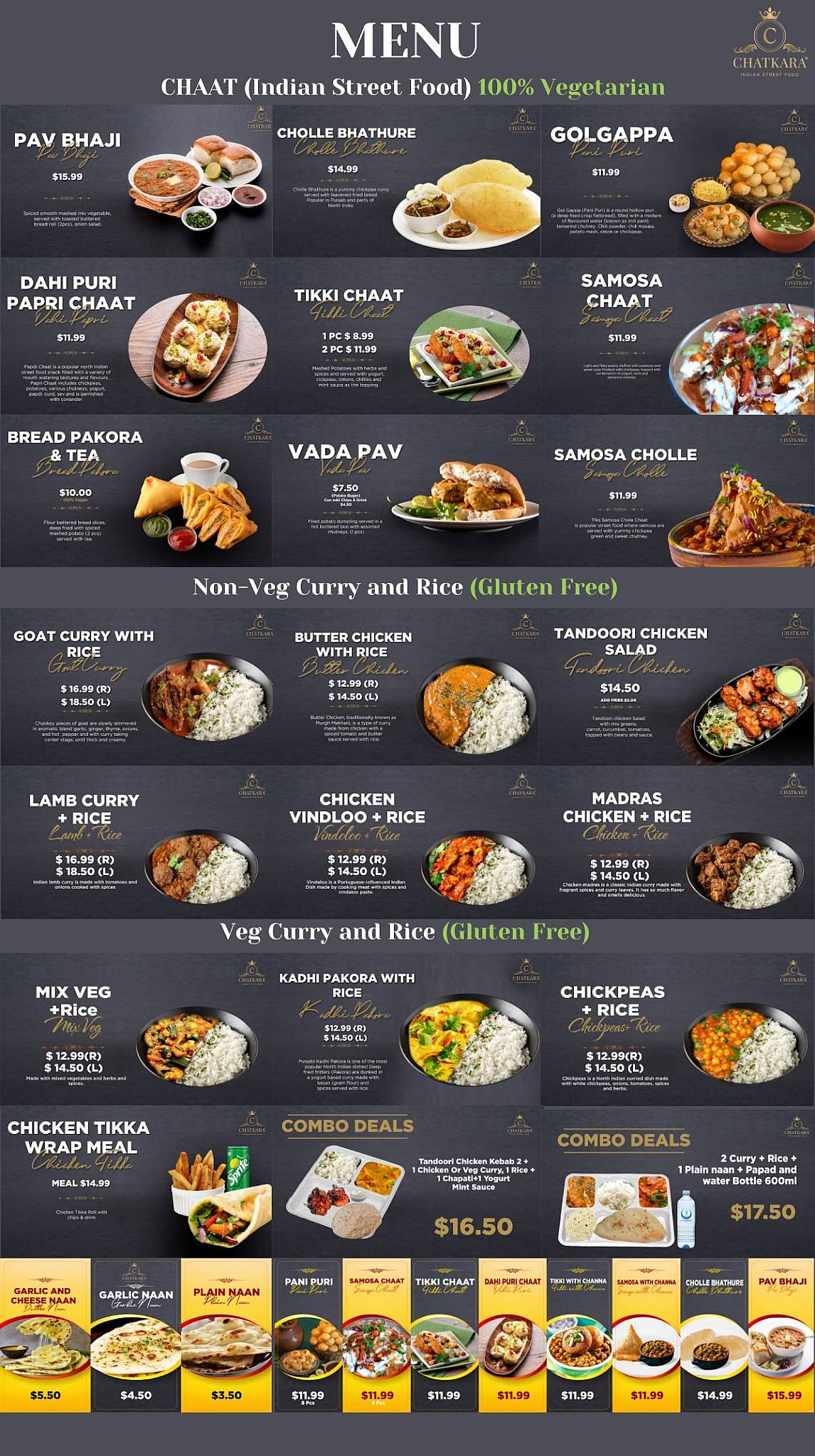 Menu at Chatkara Indian Street Food restaurant, Upper Mount Gravatt