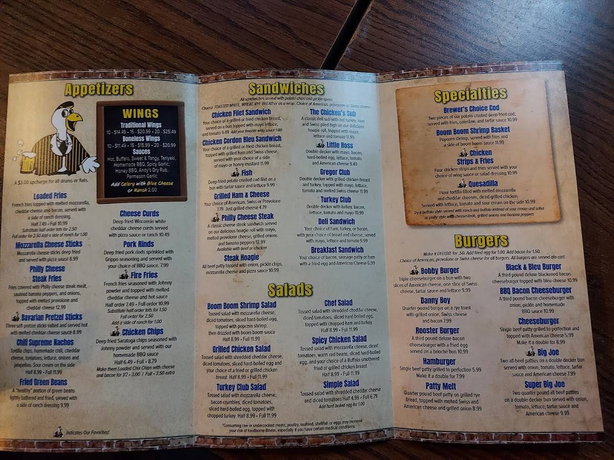 Menu at Chicken On the Run restaurant, Cincinnati