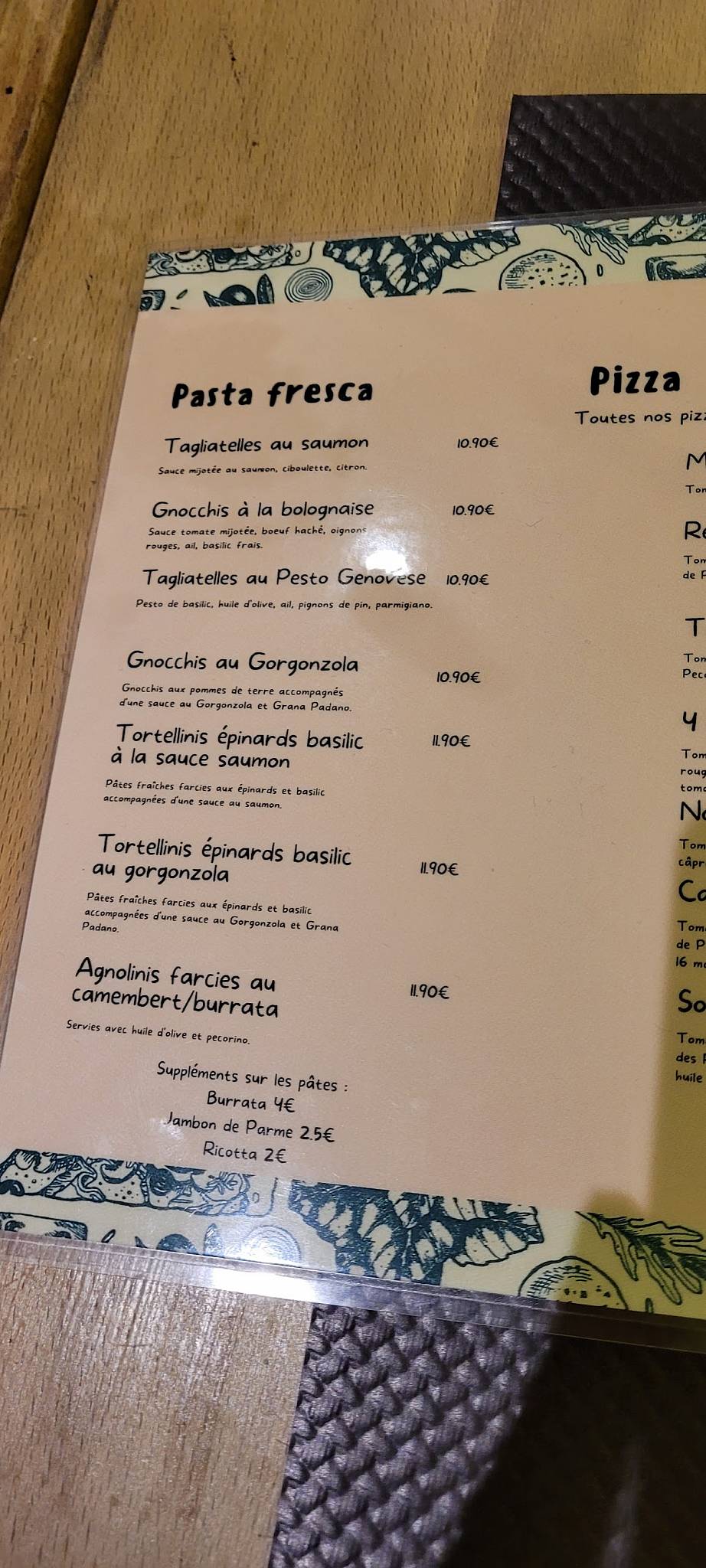 Menu au Ciao Bella - Pizza Napoletana restaurant, Rennes