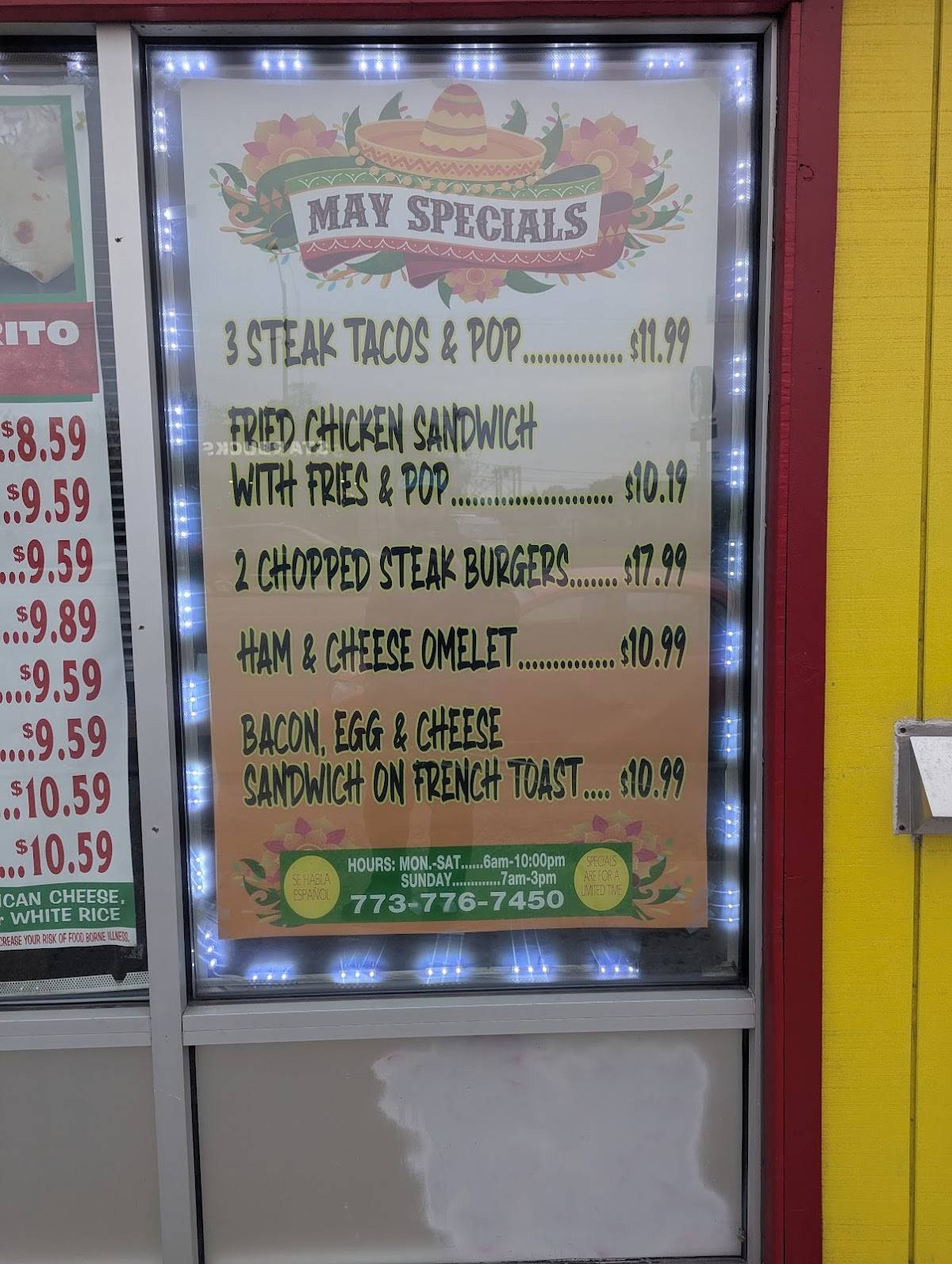 Menu at Clowns Pancake House restaurant, Chicago