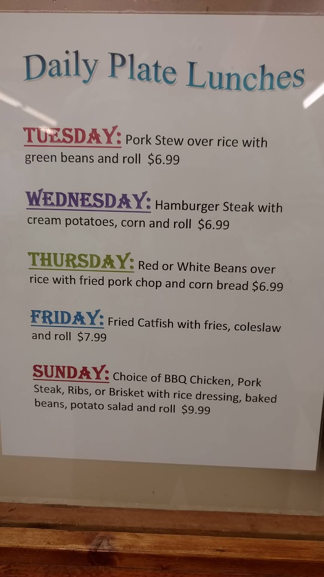 Menu at T-RAK’S Big Chicken and Seafood restaurant, Marksville