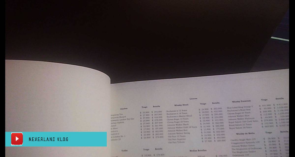 Carta del restaurante Criterión, Bogotá
