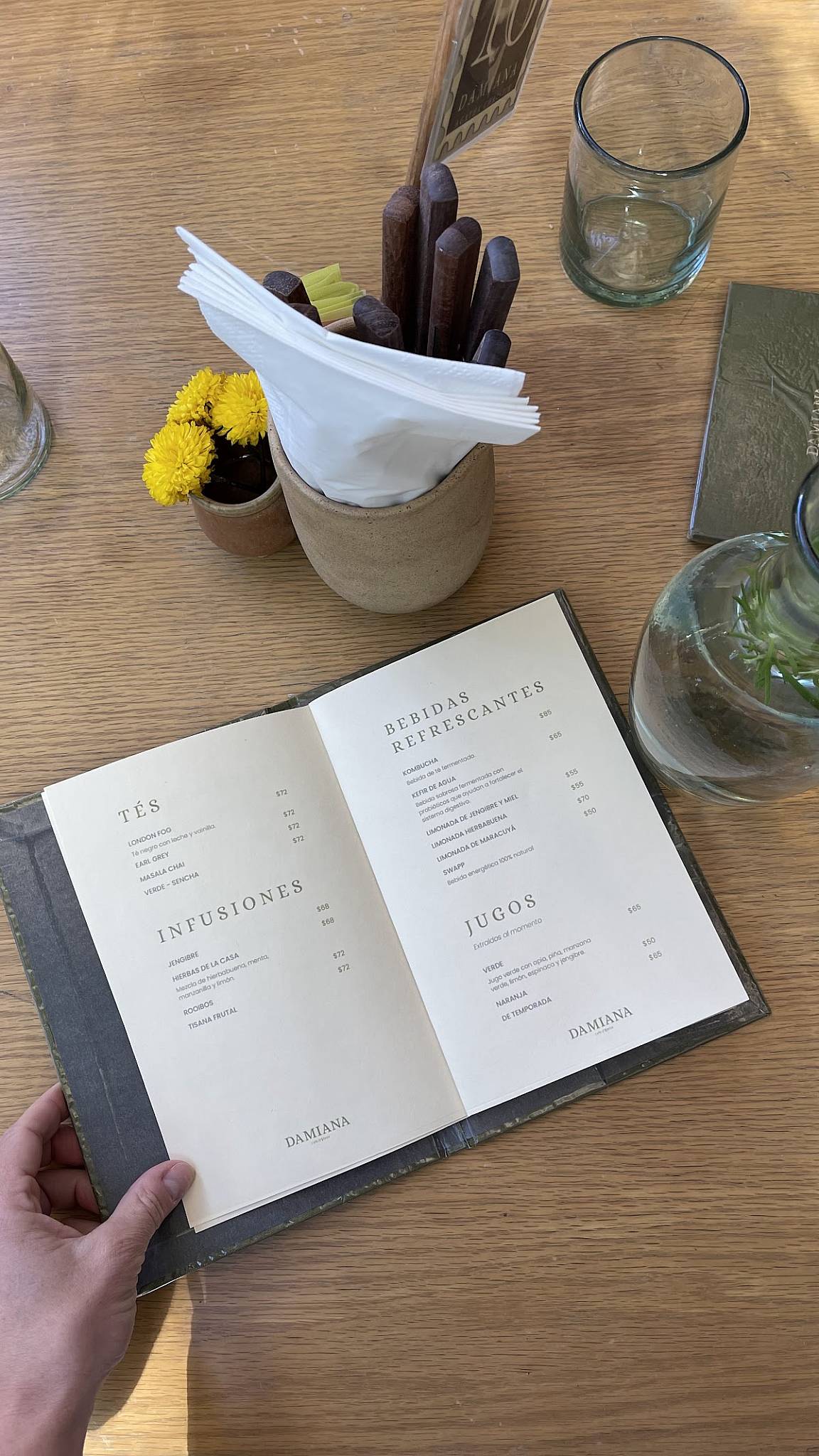 Carta de Damiana, Café y Libros, Guadalajara