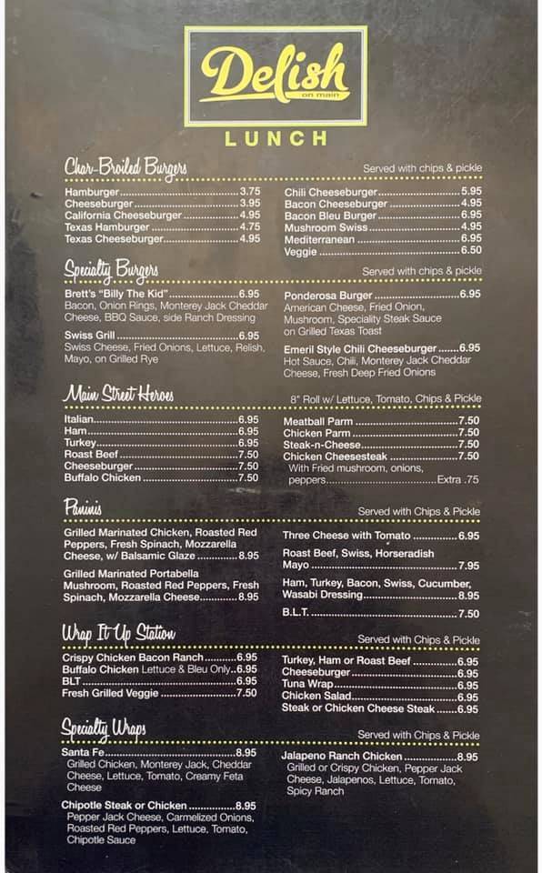 Menu at Delish On Main restaurant, Moscow