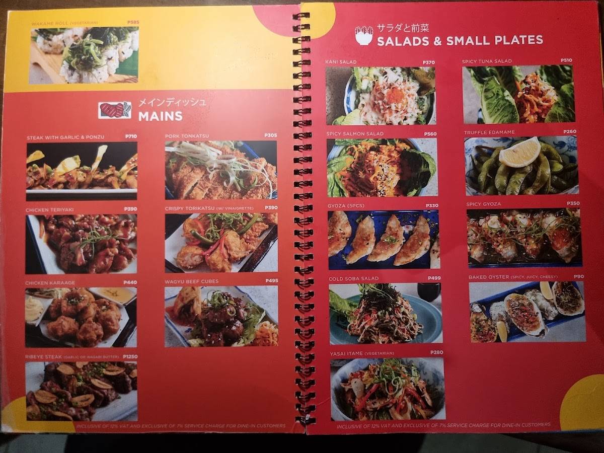 Menu at Ebi10 restaurant, Pasig
