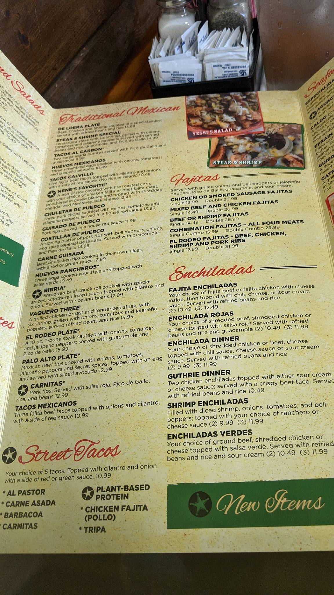 Menu at El Rodeo restaurant, Guthrie