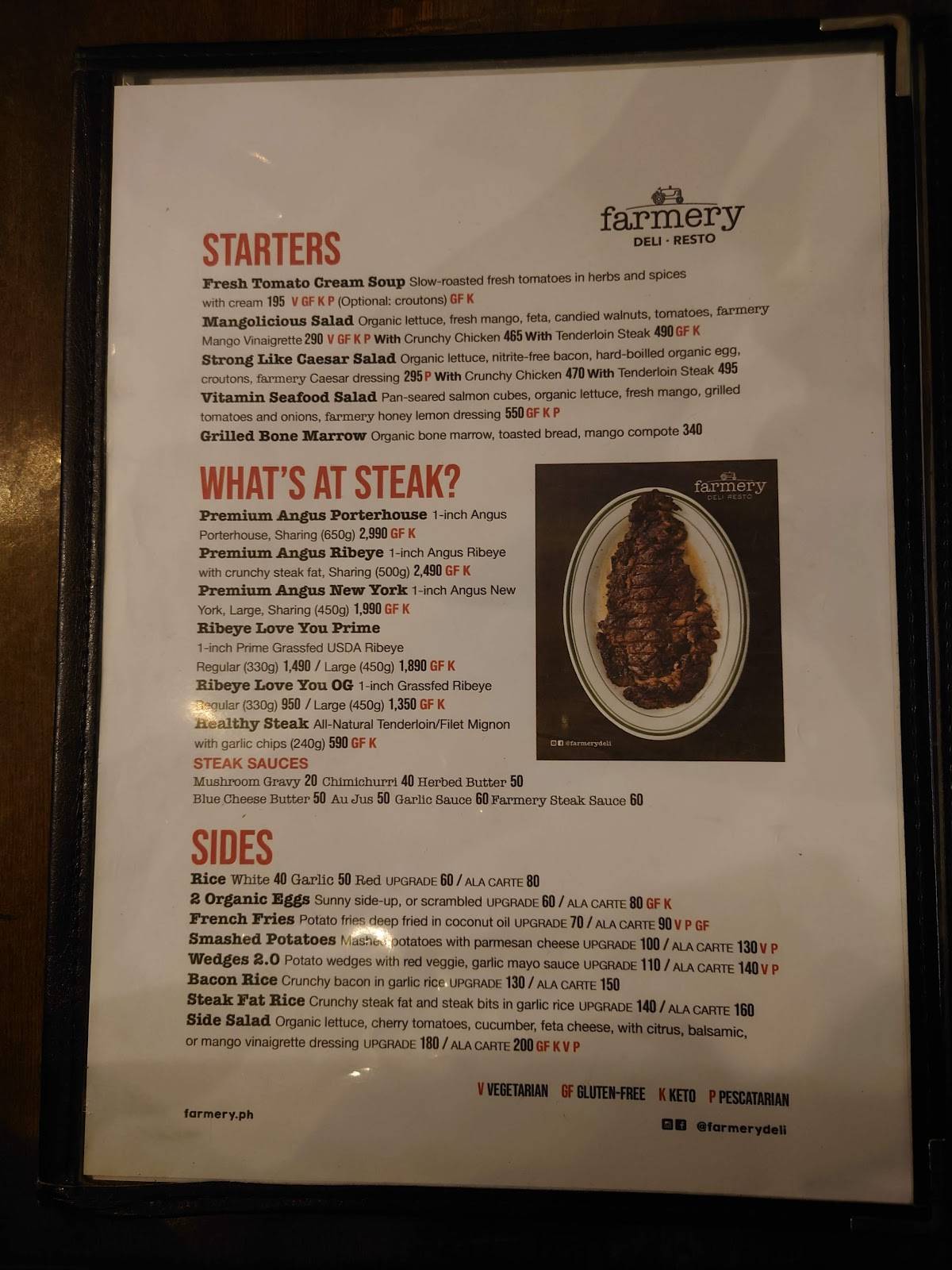 Menu at Farmery Deli-Resto Molito restaurant, Muntinlupa