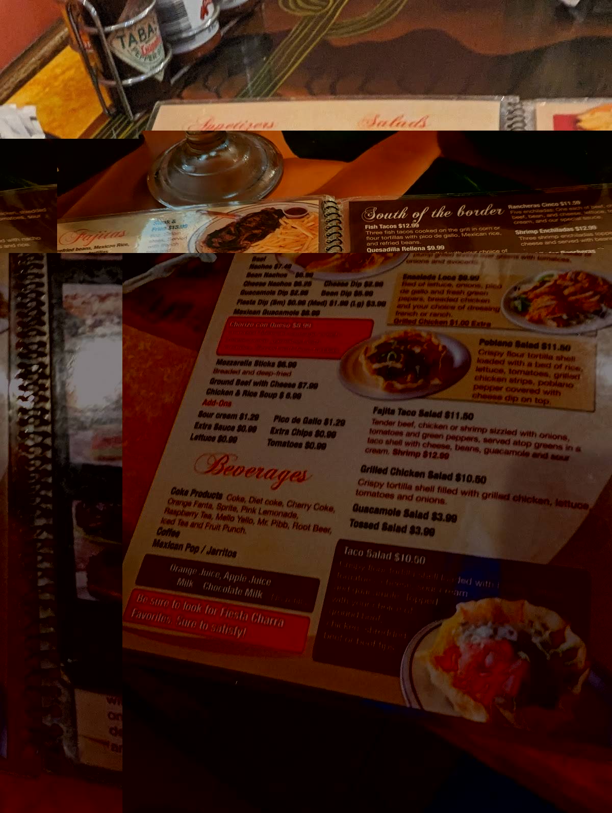 Menu at Fiesta Charra Mexican Restaurant, DeWitt, Schavey Rd