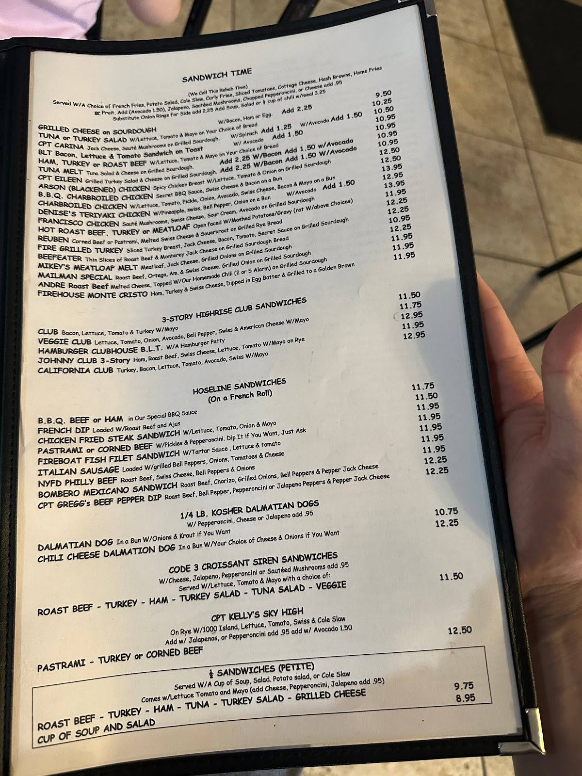 Menu at Firehouse Cafe, Simi Valley, Sycamore Dr