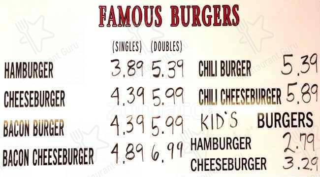 Menu at Flipping Out Burgers & Fries restaurant, Tacoma