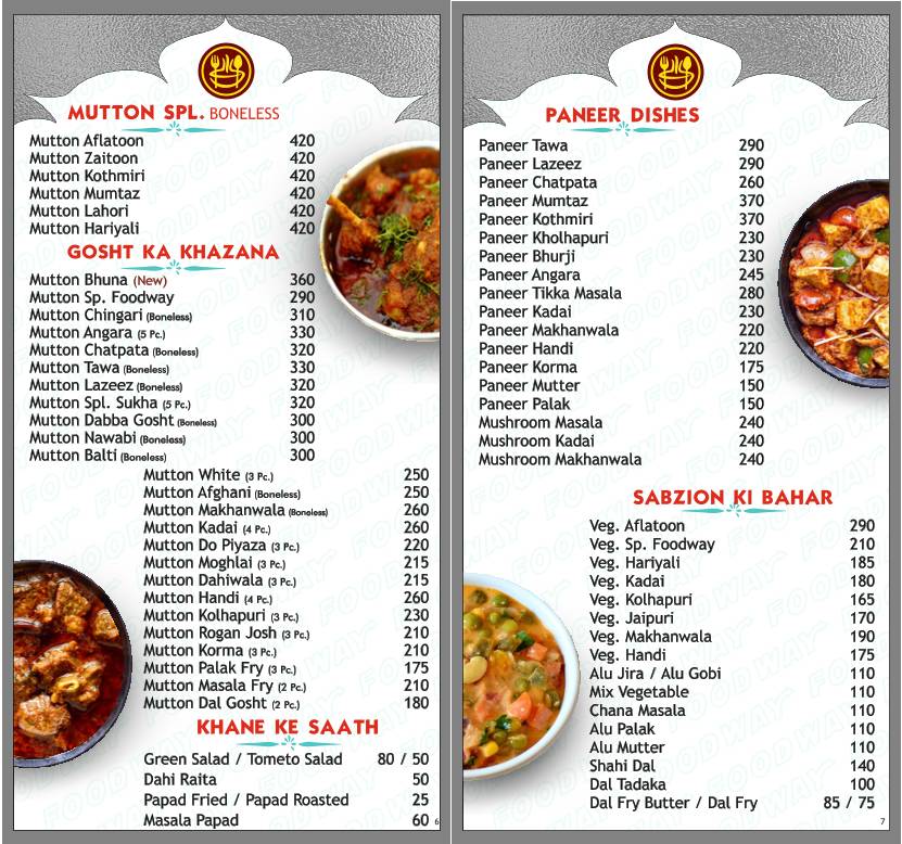 Menu at Foodway family restaurant, Mumbai, SHOP NO.03