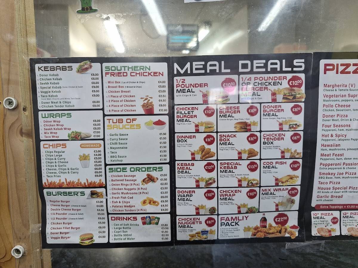 Menu at Fresh Kebab, Miltown Malbay, Main St