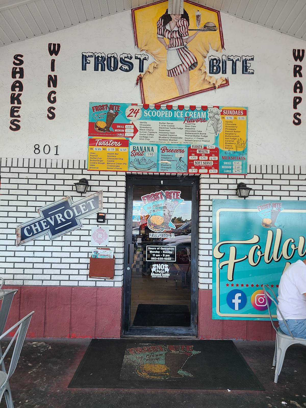 Menu at Frostbite Ice Cream & More restaurant, Frostproof