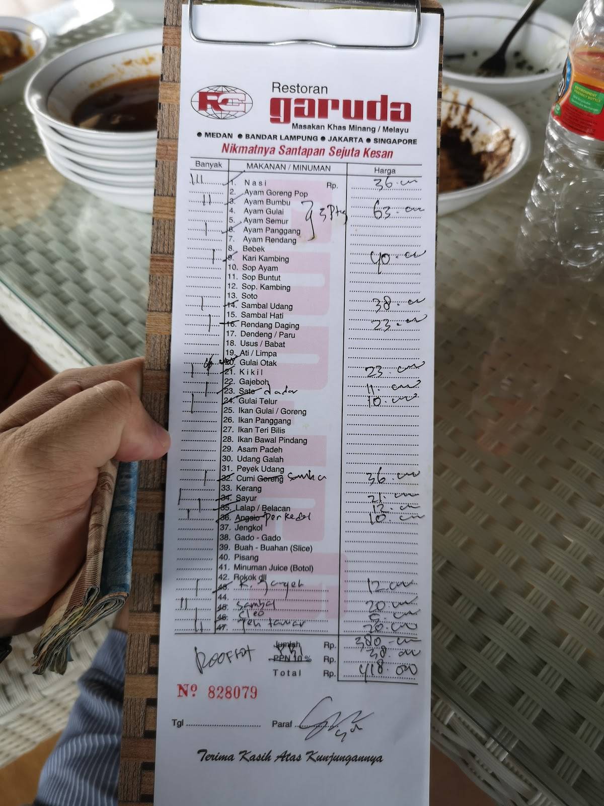 Menu at Restaurant Garuda, Batam