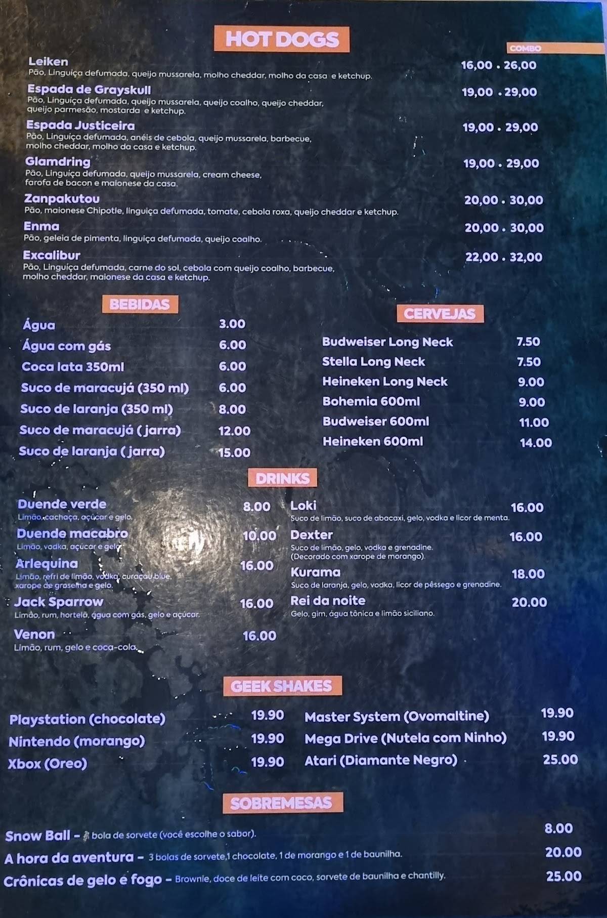 Menu em Geek Bunker Burger (Parquelândia) restaurante, Fortaleza