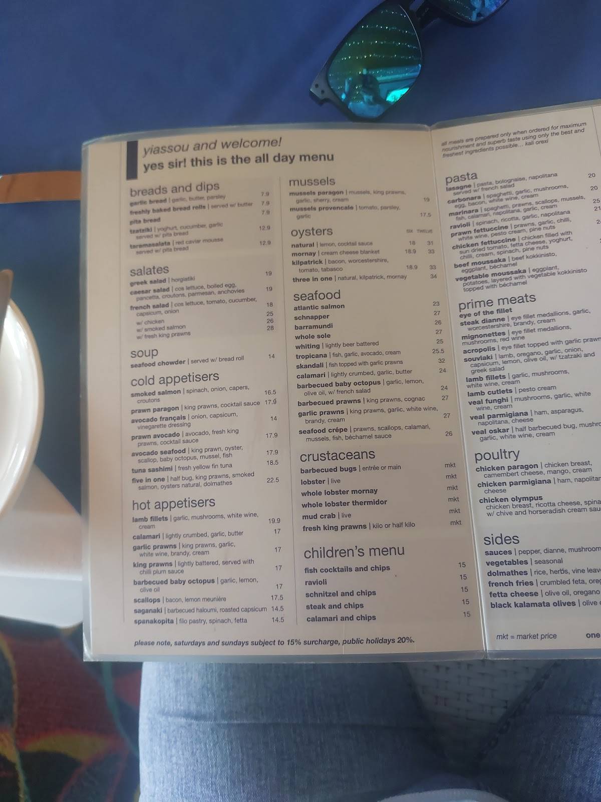 Menu at George's Paragon Seafood Restaurant - Sanctuary Cove, Hope ...