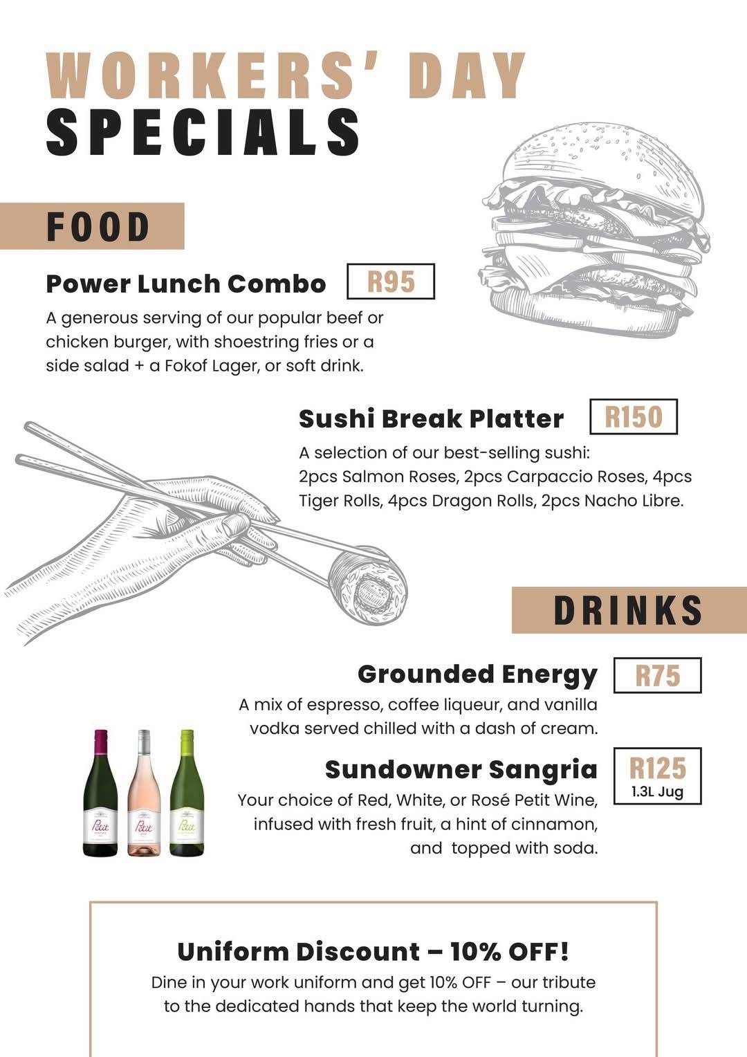 Menu at Grounded Container Bar & Cafe, Polokwane