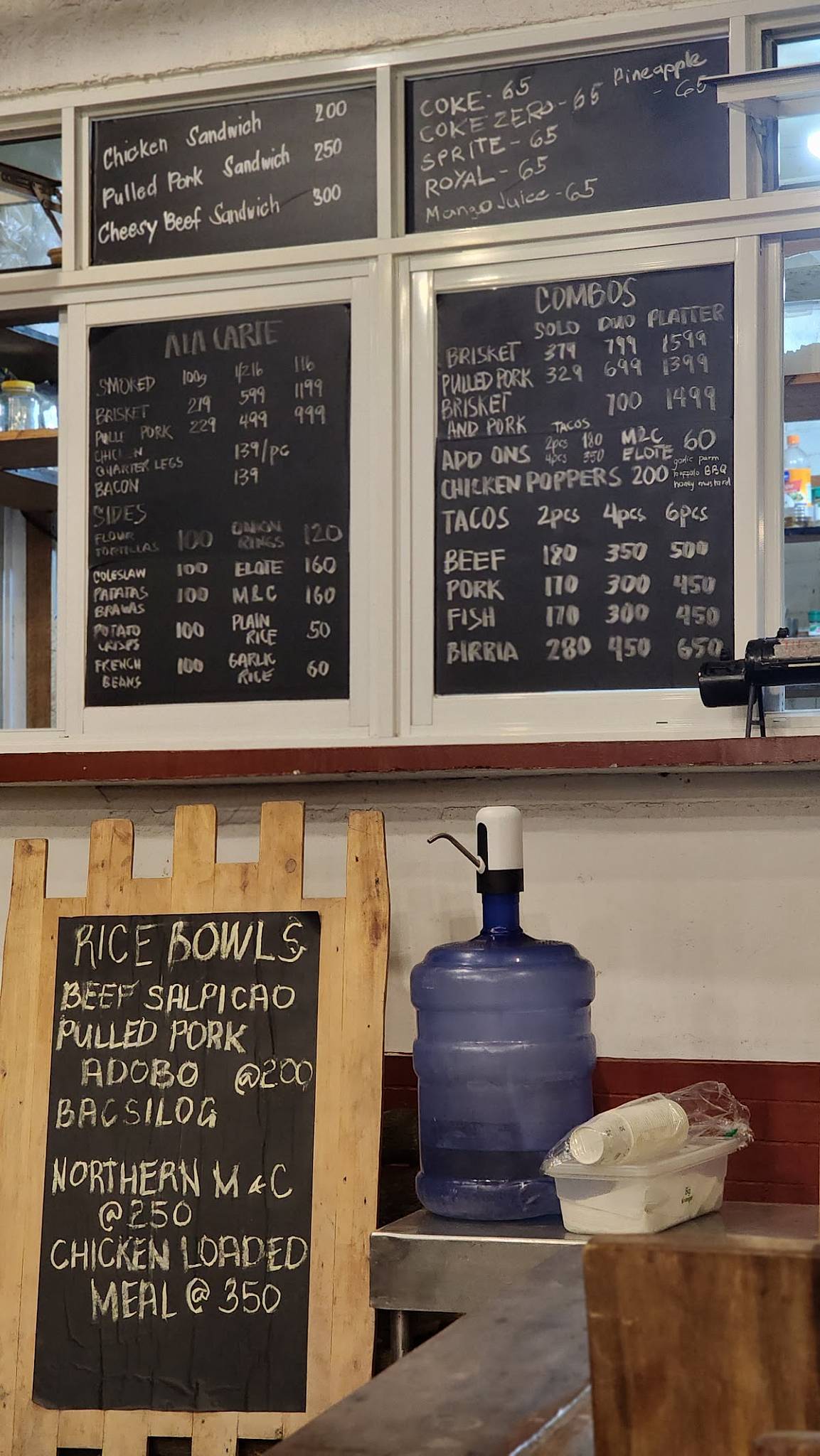 Menu at Highland Smokehouse restaurant, Baguio
