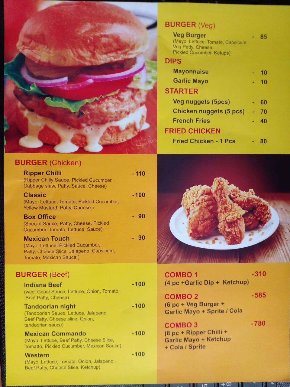 Menu at INDIANA CLOUD KITCHEN, Ernakulam