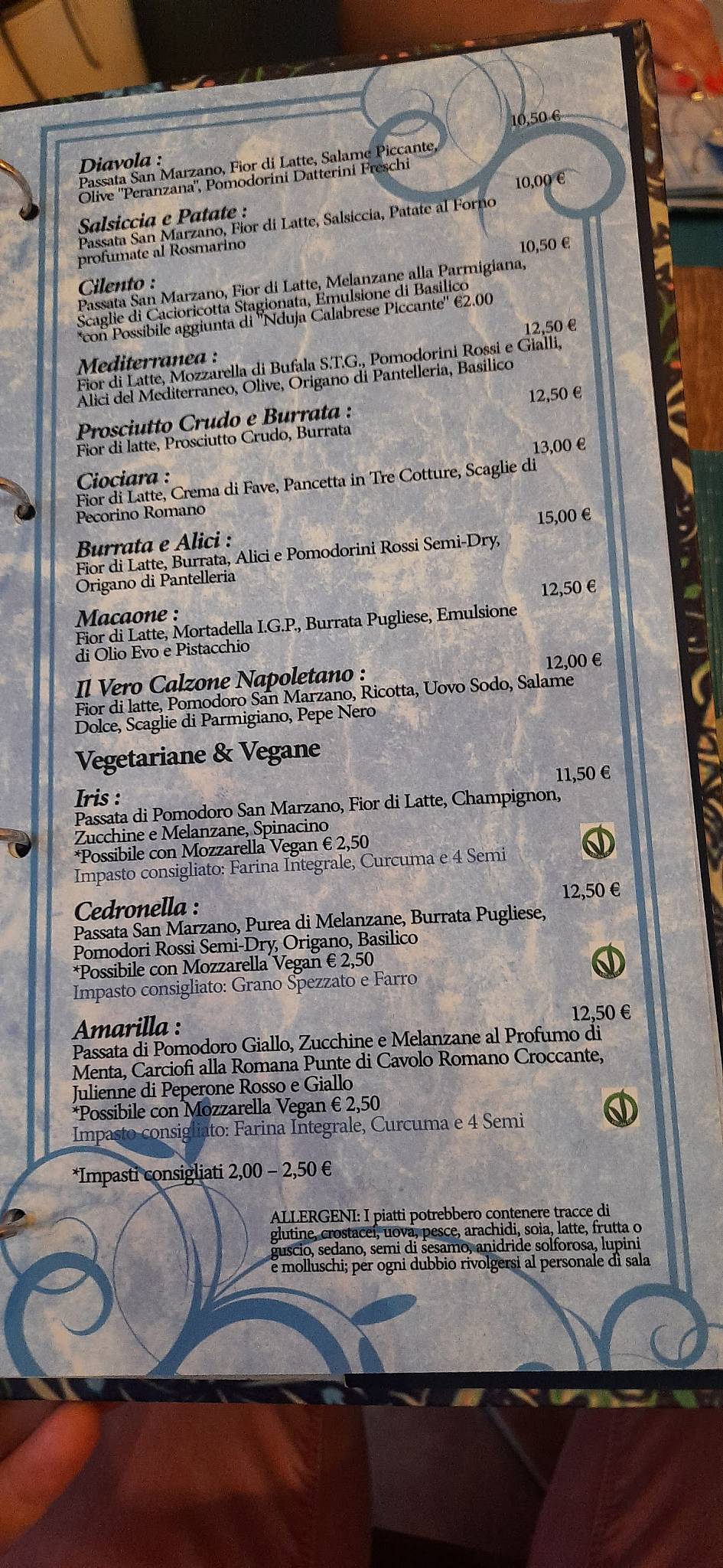 Menu da Il Cortile In Centro Pizza Gourmet ristorante, Rimini