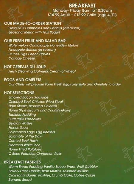 Menu at Island Buffet, Reno, 2707 S Virginia St.