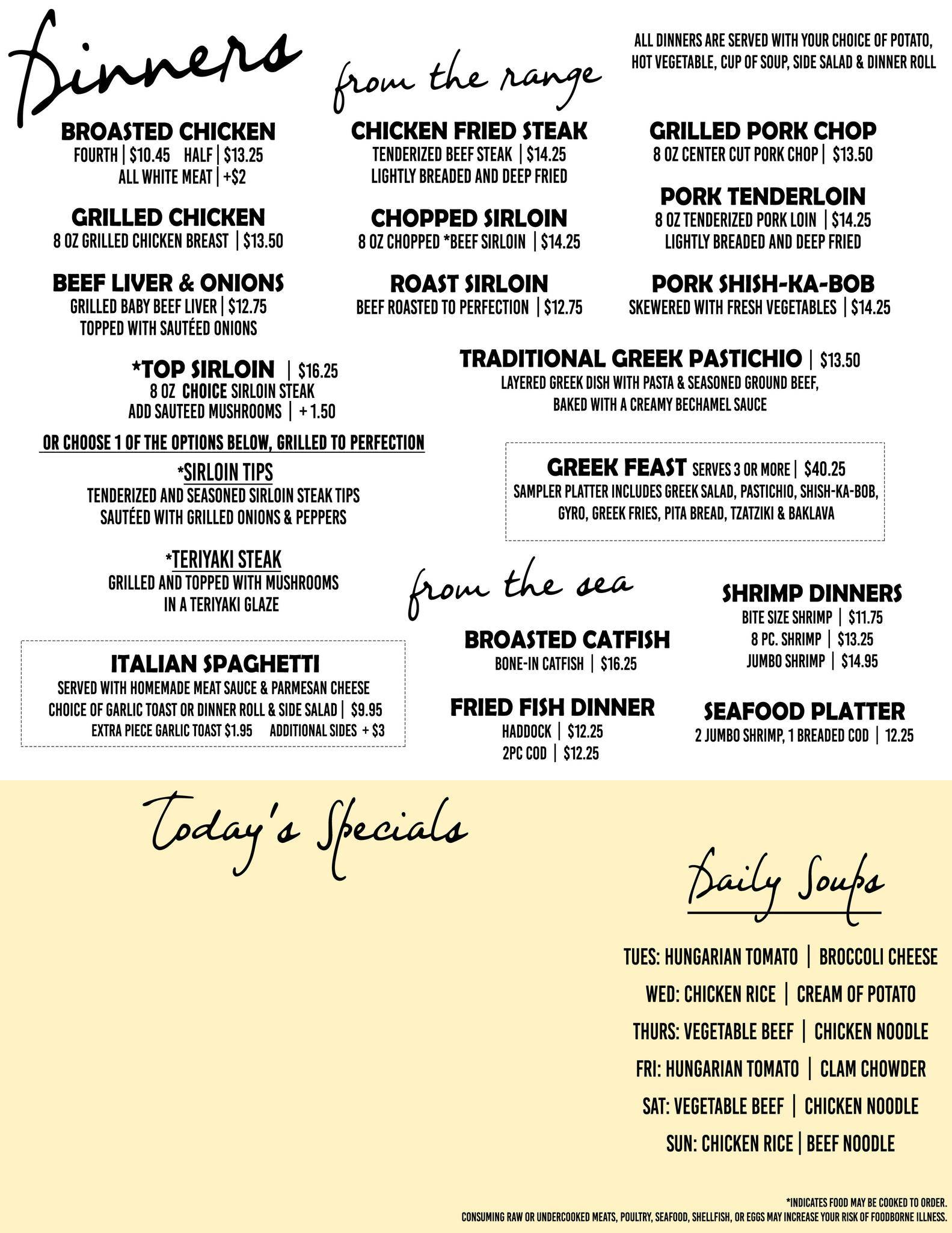 Menu at Johnnie Mars Family Restaurant, Sioux City