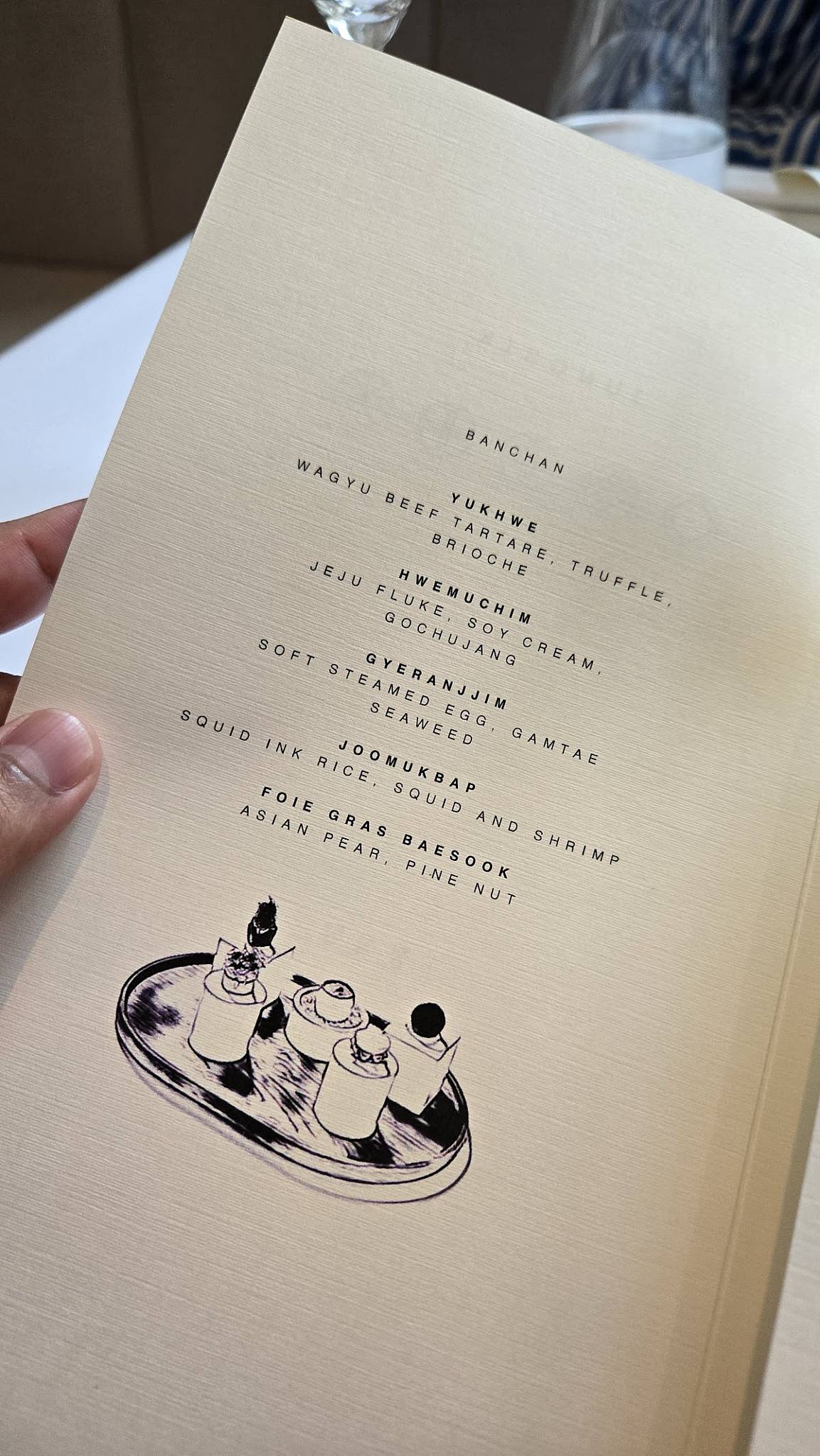 Menu at Jungsik restaurant, New York City