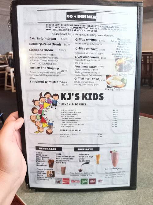 Menu at KJ's American Grille restaurant, Meridian