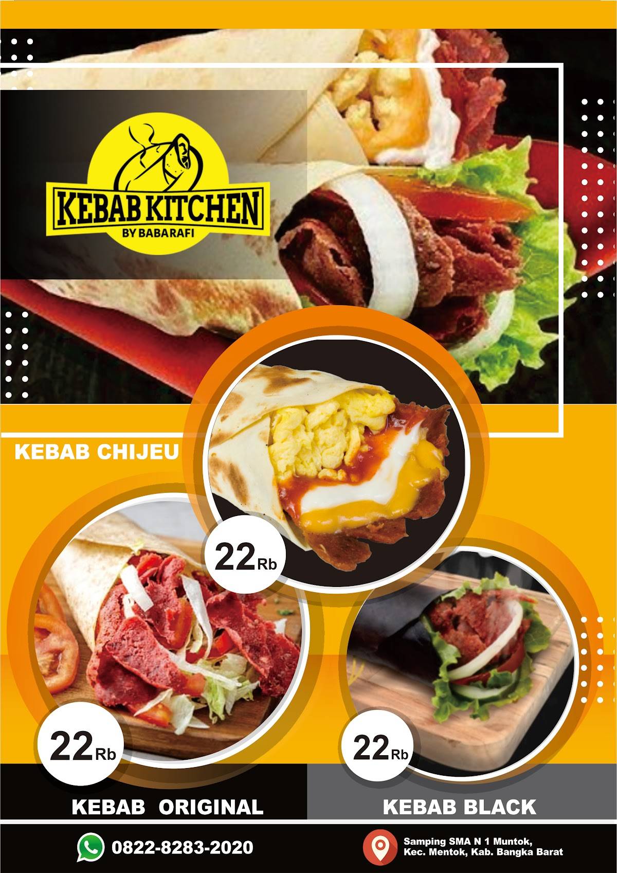 Menu at Kebab Turki Baba Rafi, Mentok