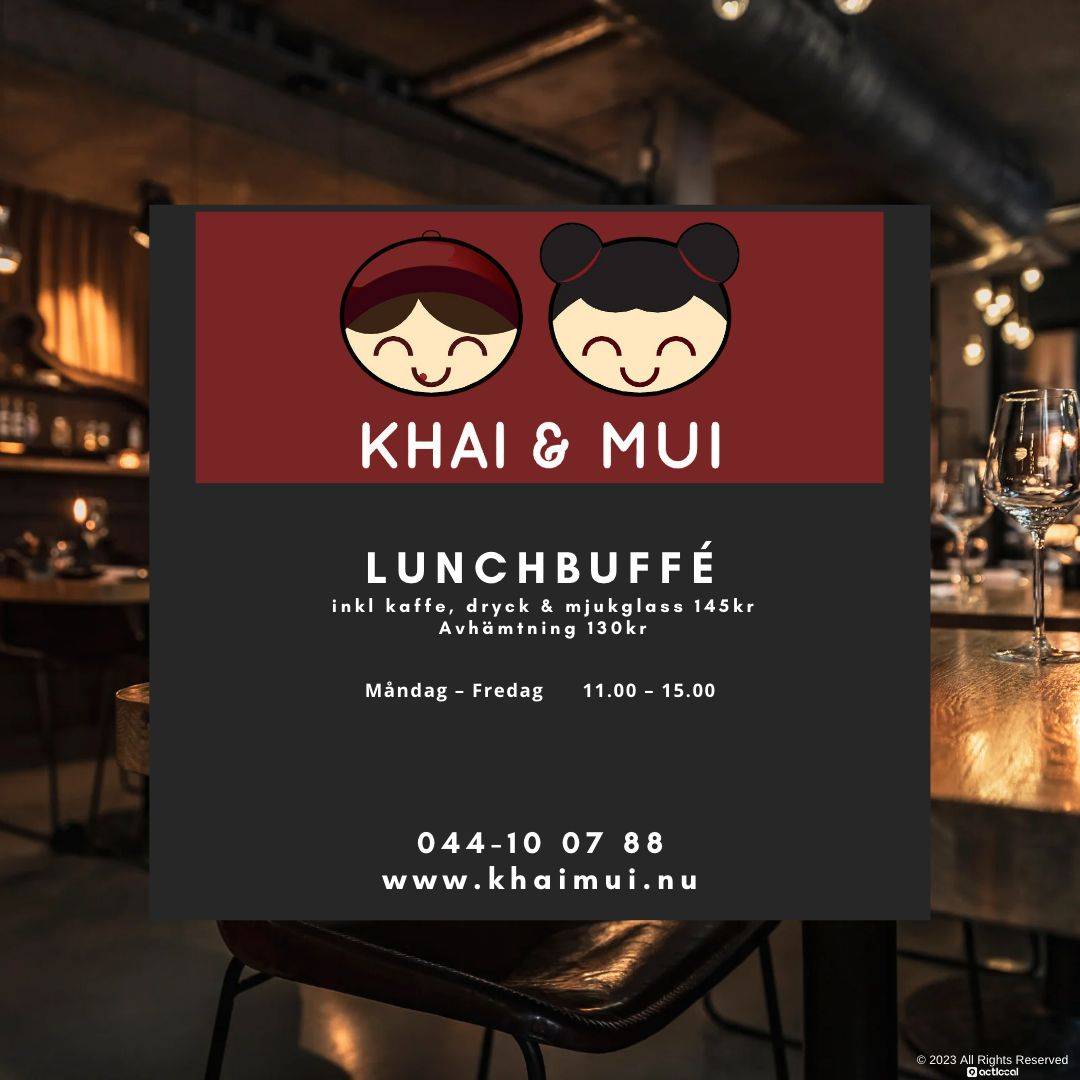 Menu at Khai & Mui - asiatisk restaurang Kristianstad restaurant ...