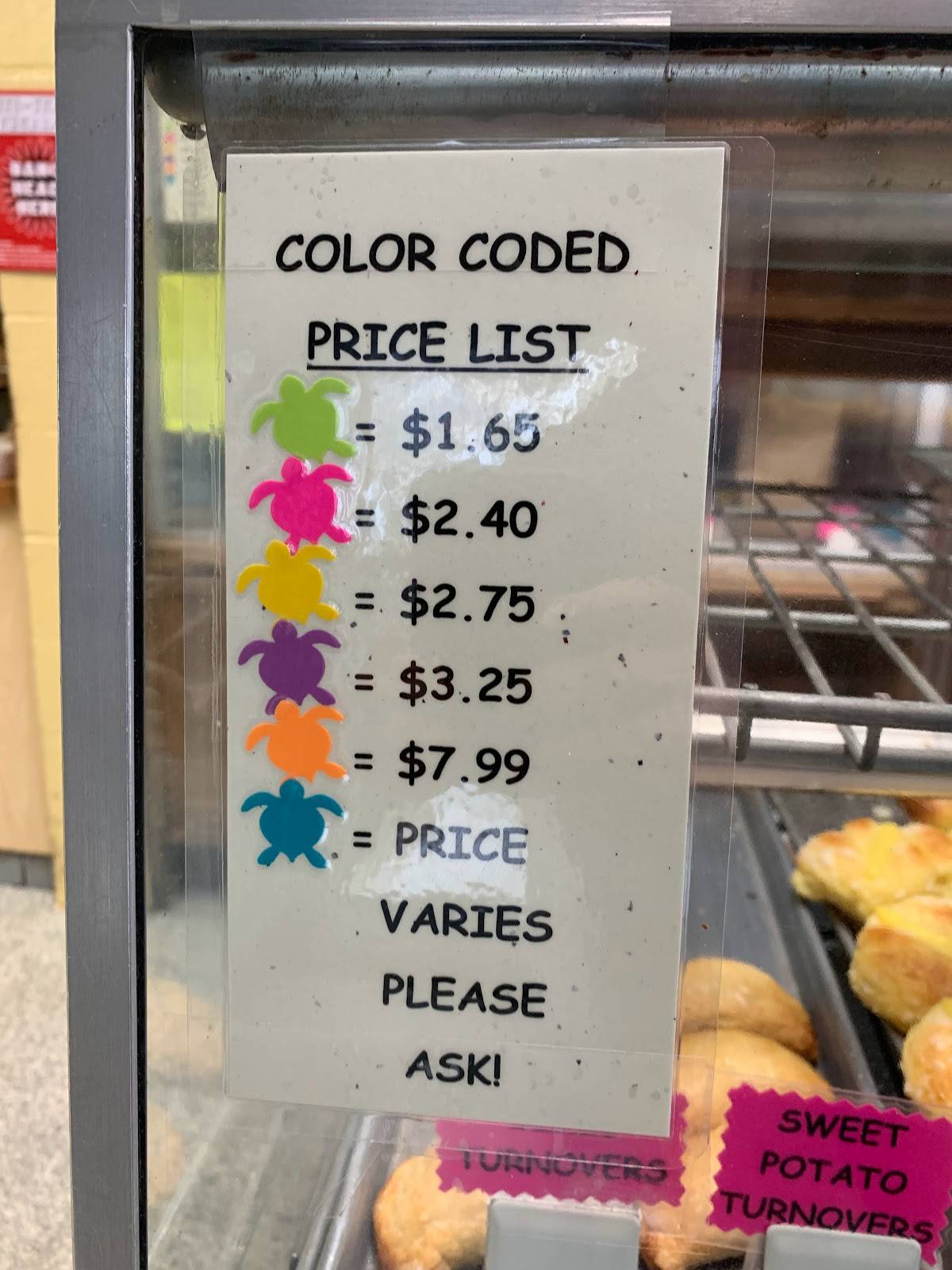 Menu at Kilani Bakery, Wahiawa