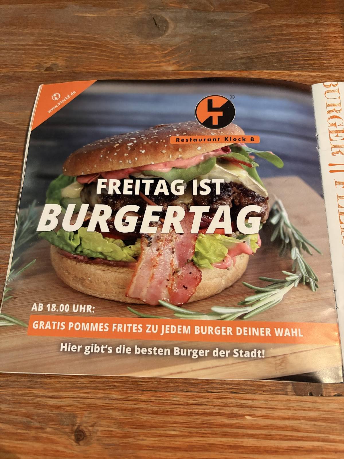 Speisekarte von Klock 8 restaurant, Rostock