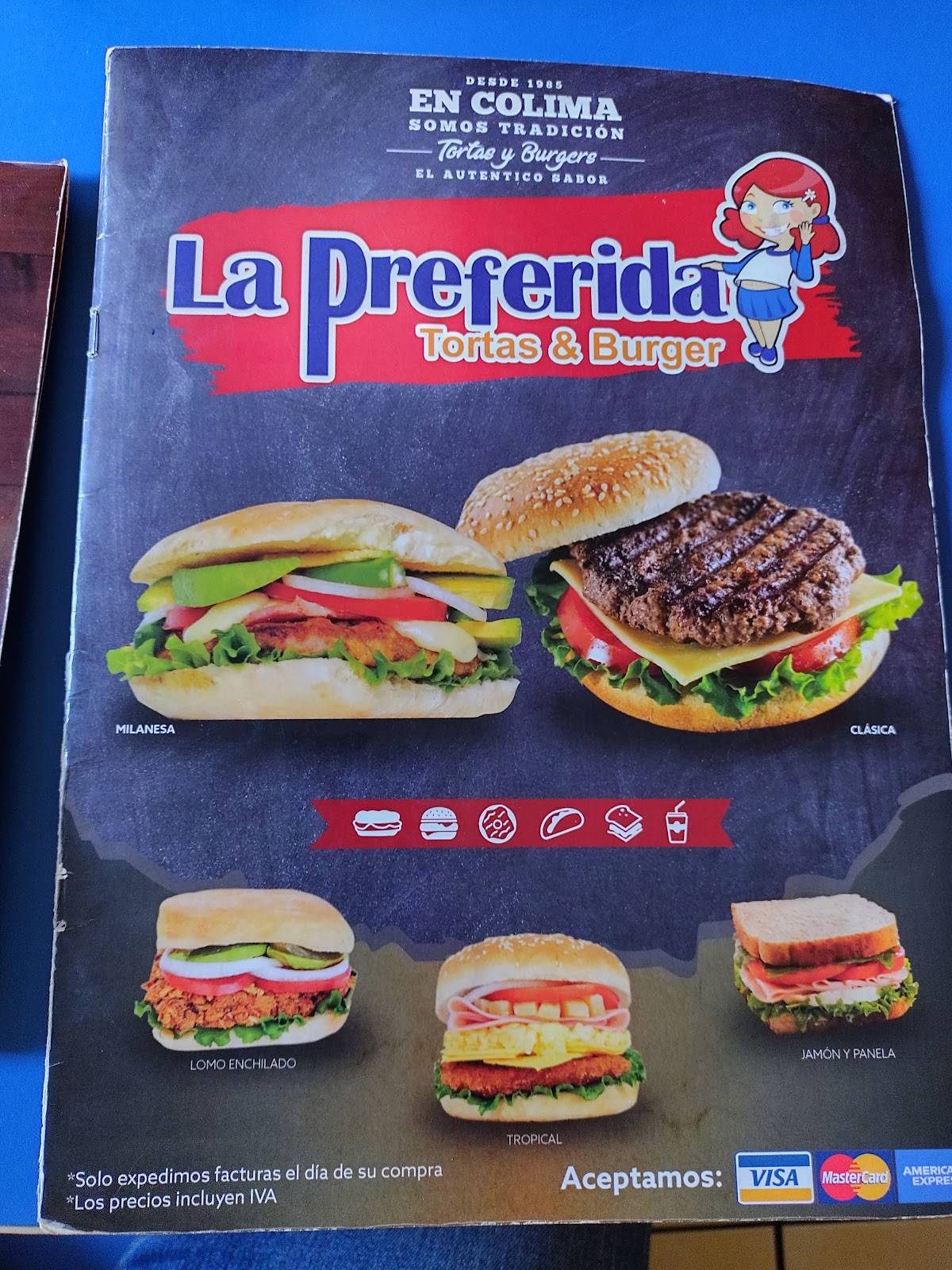 Carta del restaurante La Preferida Tortas & Burgers, Colima, Calle ...