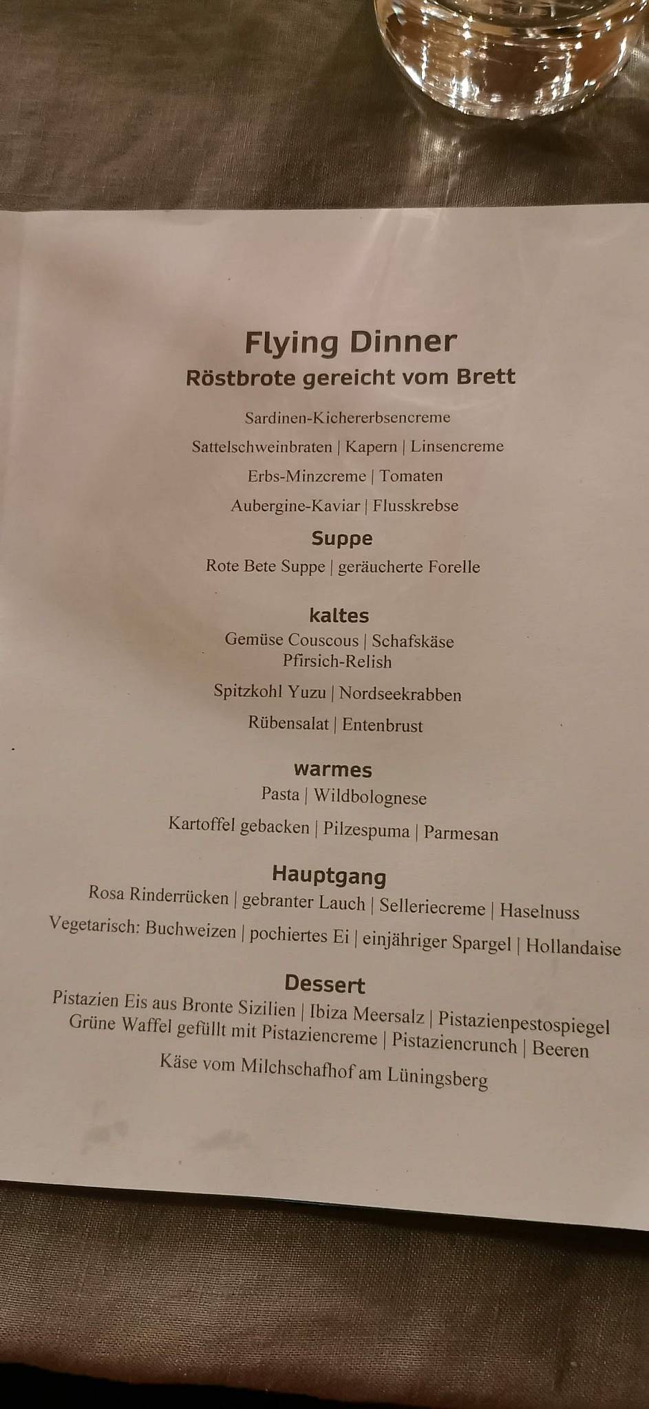 Speisekarte von Leine Weser Food im Landgasthaus Esperde und Olivers ...