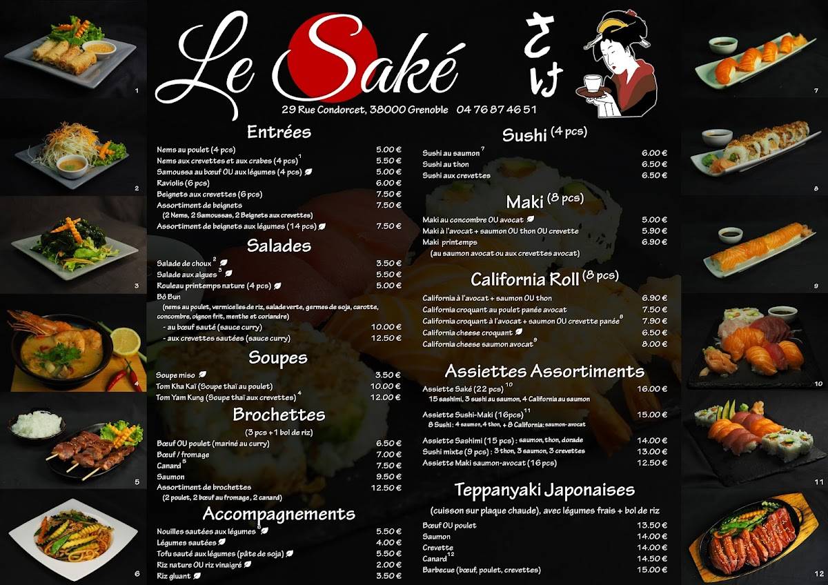 Menu au Le Saké restaurant, Grenoble