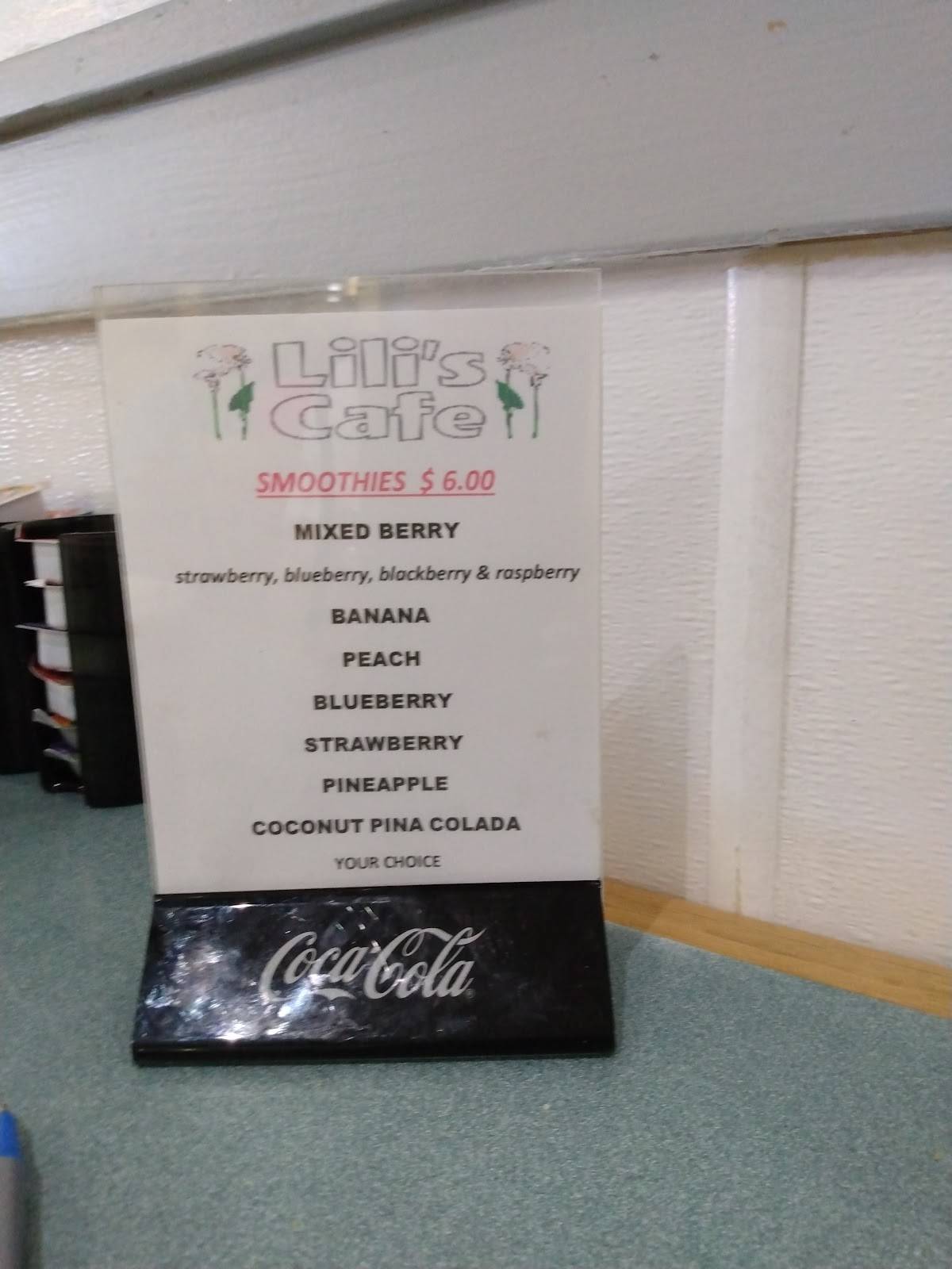 Menu at Lili's Cafe, Palm Beach Gardens