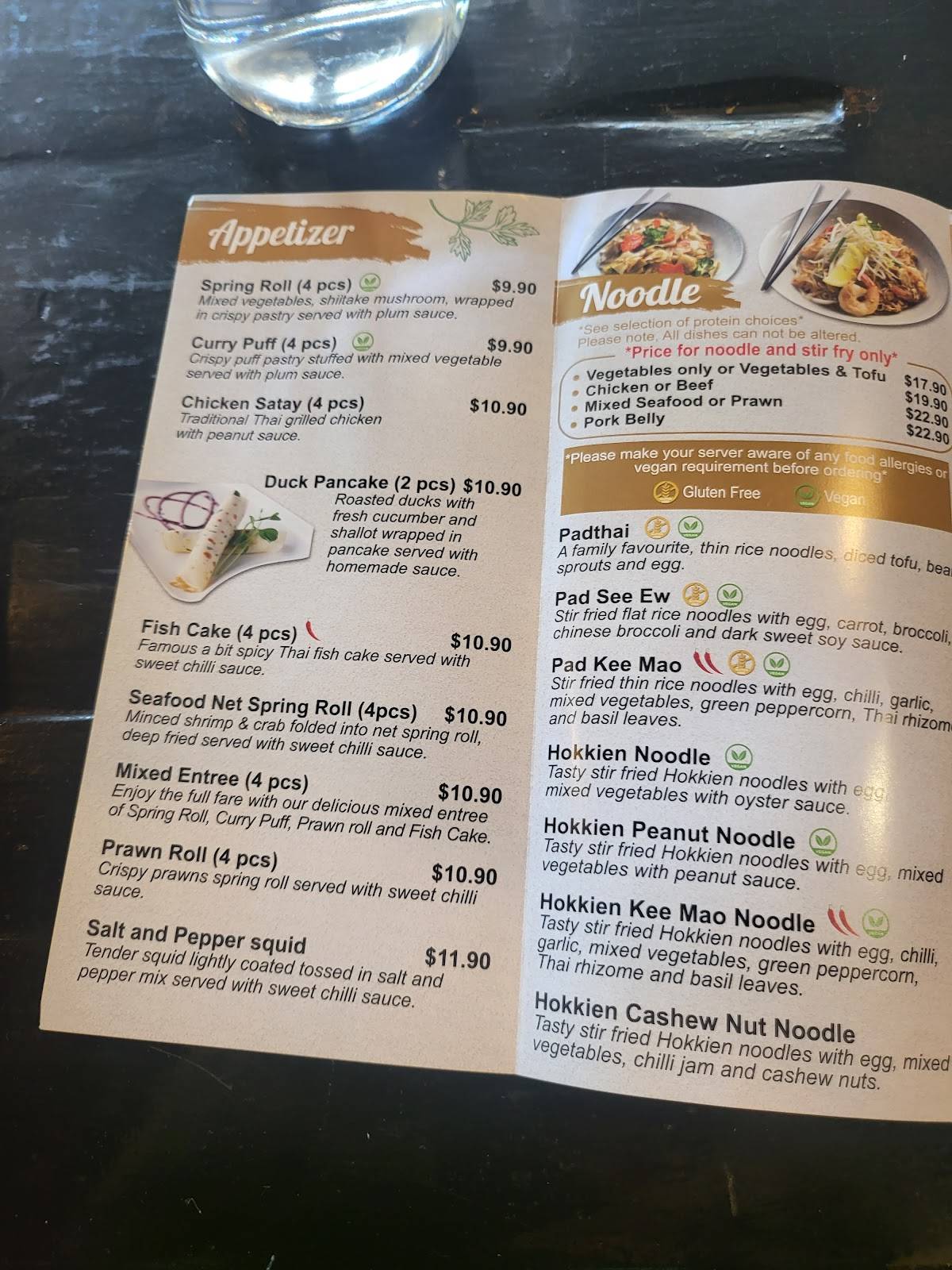 Menu at Limlong Thai Restaurant, Forster