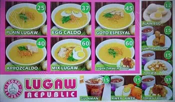 Carta de Lugaw Republic, Mandaluyong, Eatology