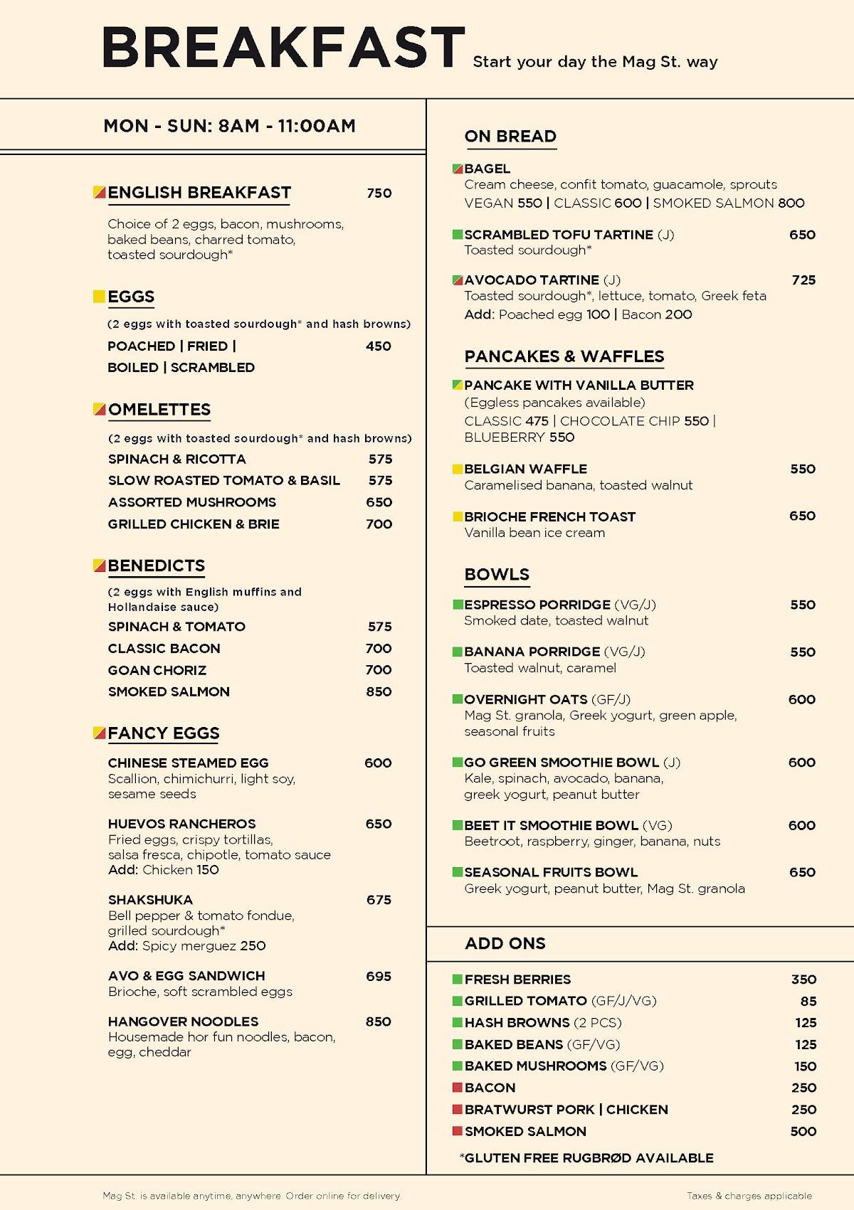 Menu at Mag St. Select Lower Parel, Mumbai, Lobby