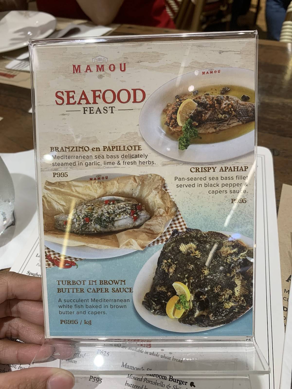 Carta del restaurante Mamou - Gateway Mall 2, Ciudad Quezon