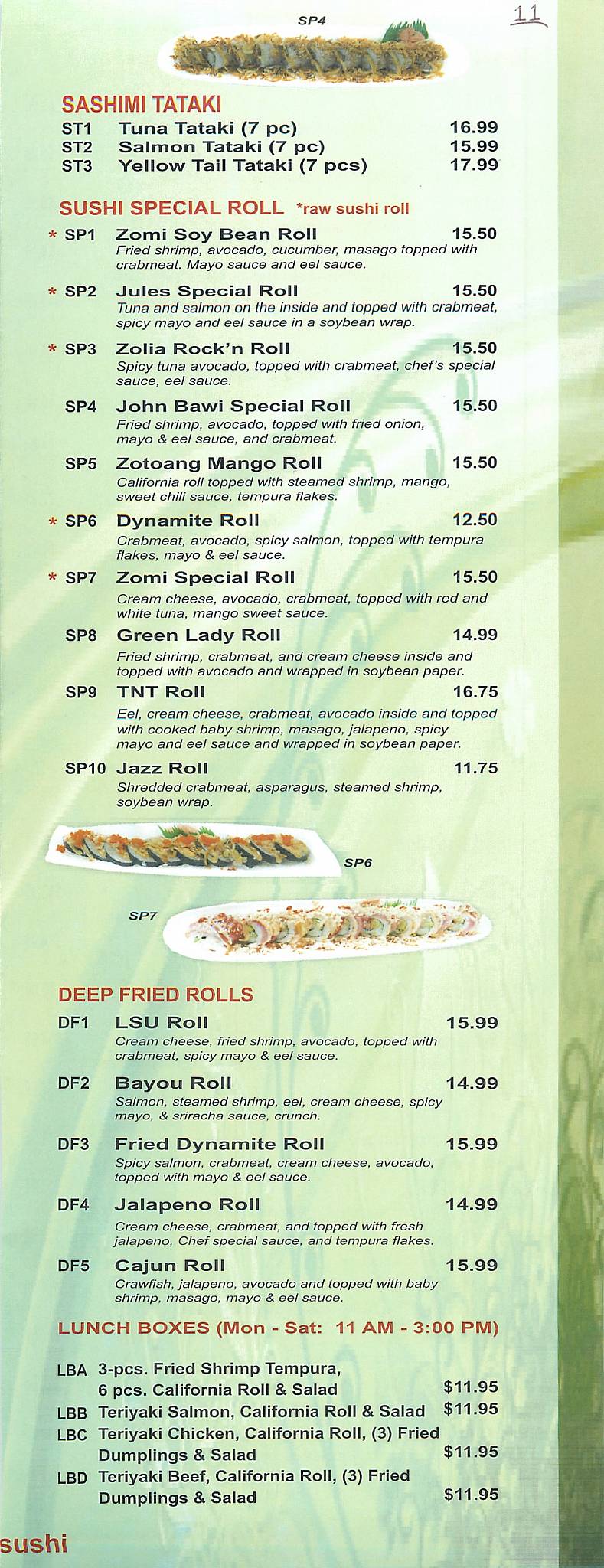 Menu at Mandarin Chinese & Sushi restaurant, Alexandria