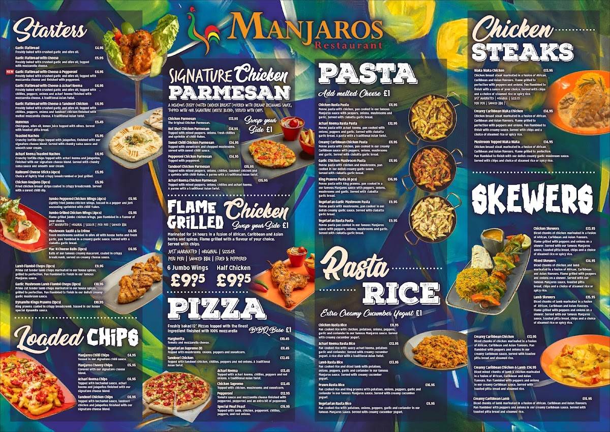 Menu at Manjaros Restaurant Leyton, London